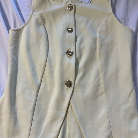 Primark | Tops | Primark Yellow Sleeveless Top With Gold Button Down ...